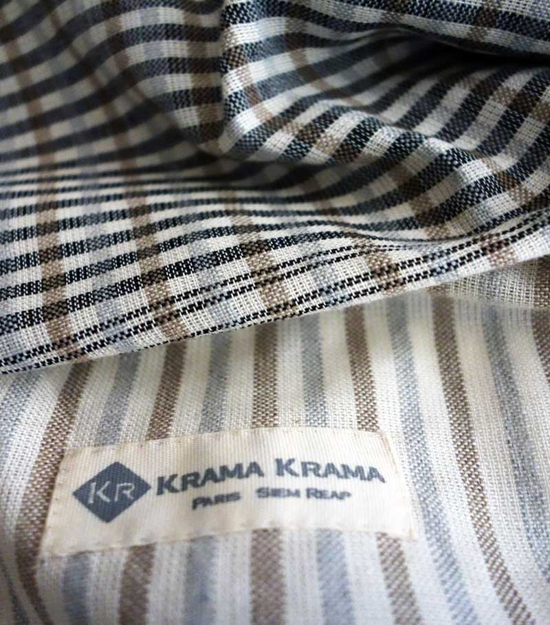 Krama black Ivory - Black fashion scarf from Siem Reap in Cambodia