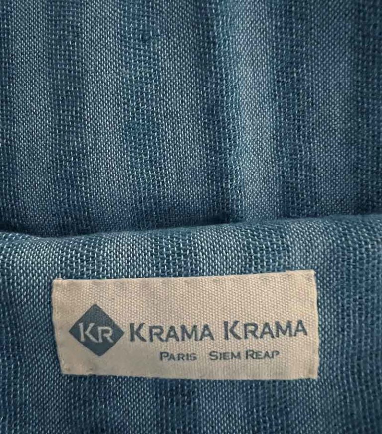Krama blue green - design by our weavers in Cambodia